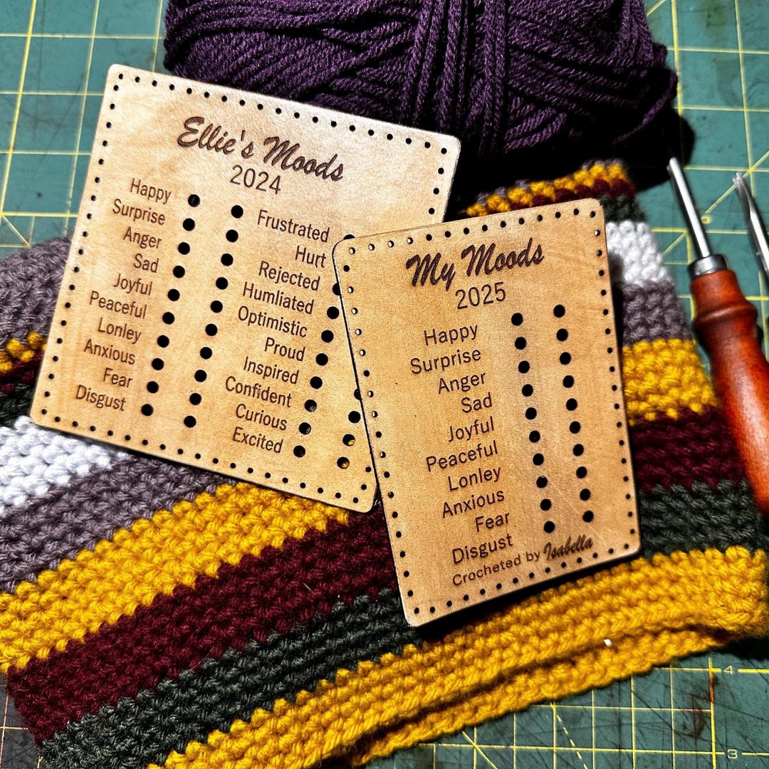 Mood Feelings Chart | Customizable Leather Blanket Tag | Sew on | Color ...
