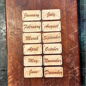 Temperature Blanket Month Tags | Leather | 12ea | Stitch on | Crochet ...