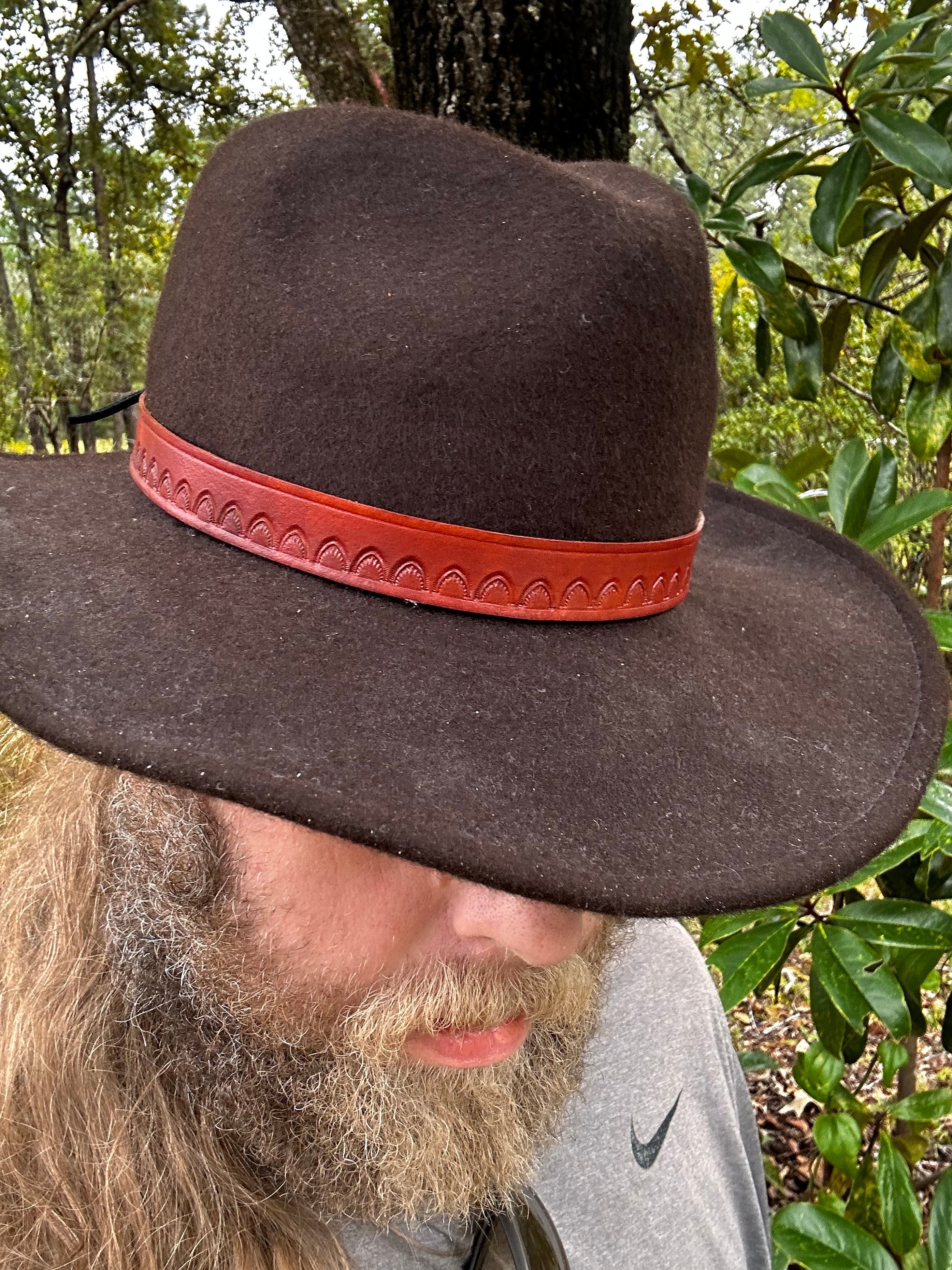 Handmade Leather Hat Band | Hand Carved | Plain | Tooled & Stamped ...