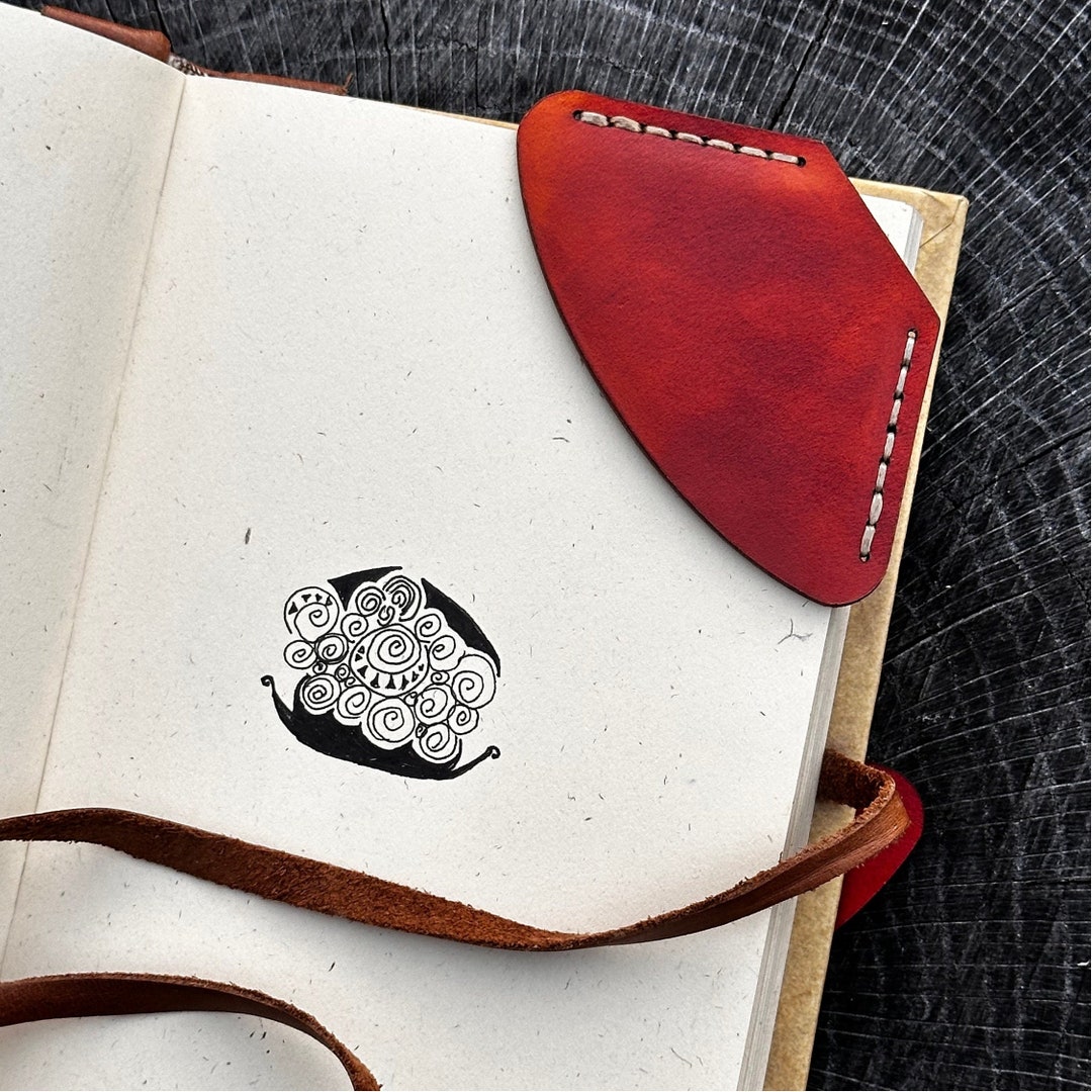 Custom Corner Bookmark | Leather Hand Stitched Embossed | Personalized ...