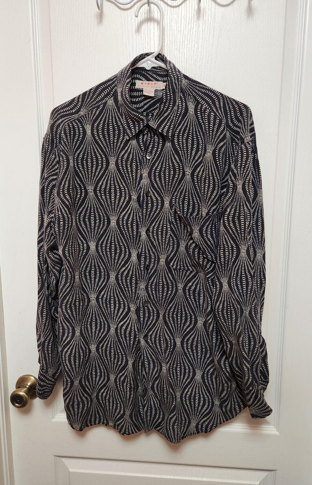 1980's Maurice Sasson Kikit Silk Disco Shirt Size M/L - Etsy