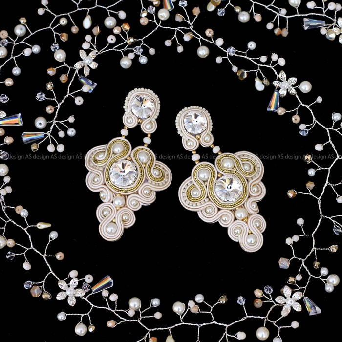 Massive Bridal Soutache Earrings,royal Soutache Earrings, Earrings for ...