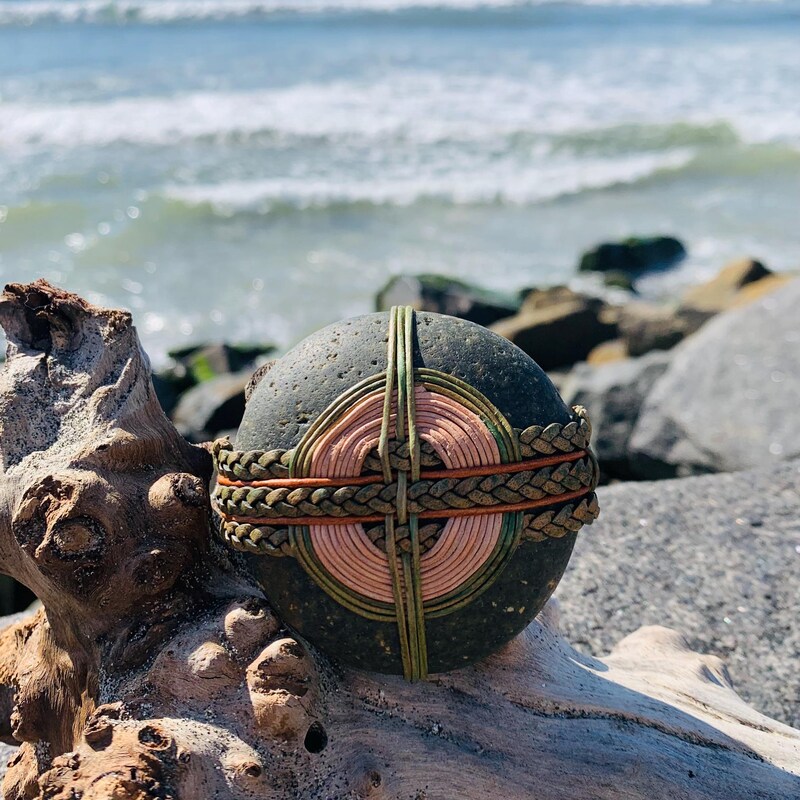 Leather Wrapped Rock - Etsy