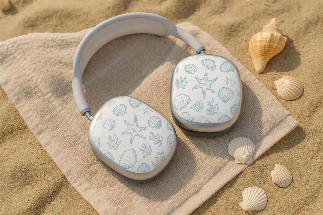 Seashell Pattern AirPod Max Case: Marine Life Coastal Accessory - Etsy