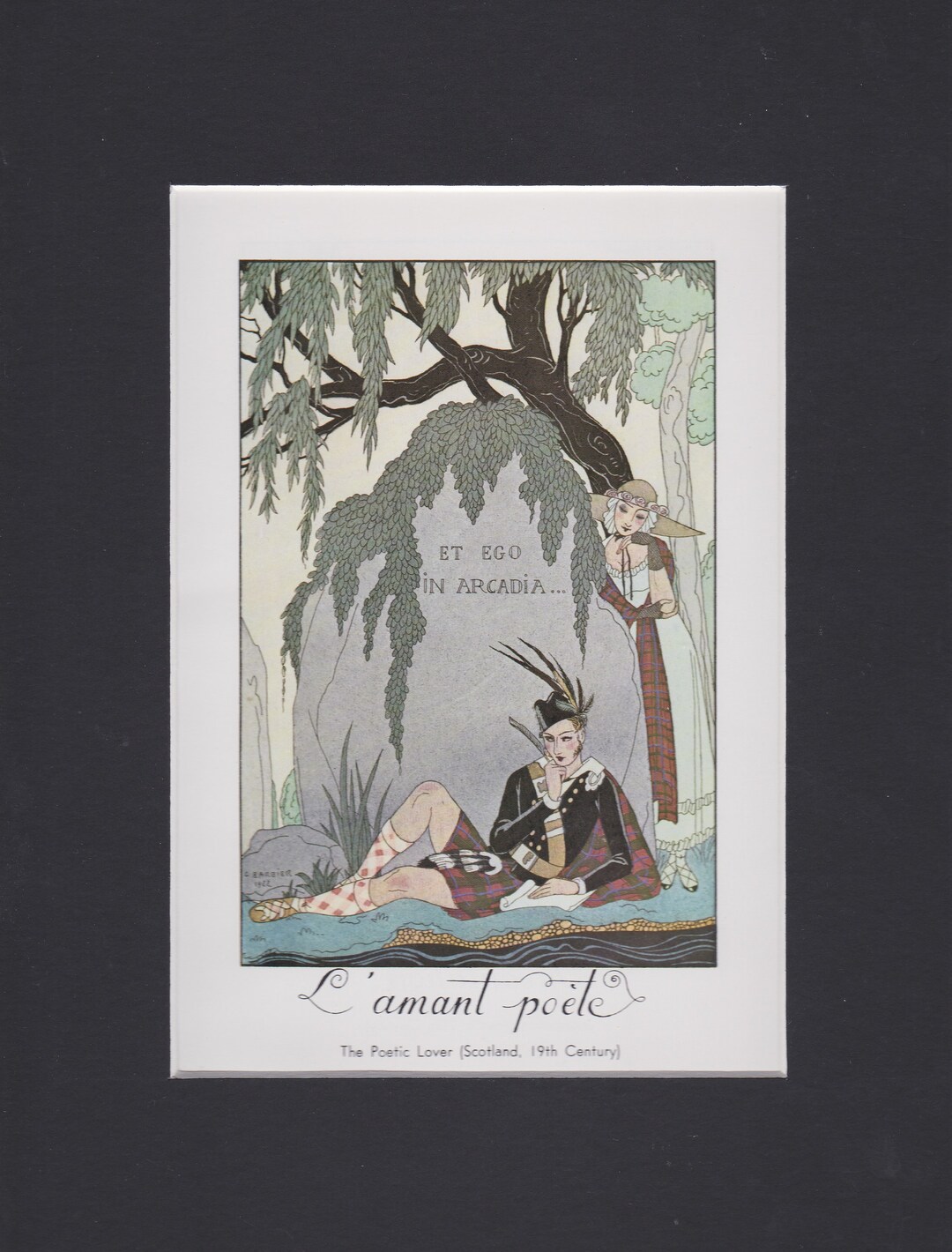 George Barbier Vintage MOUNTED Print. Vintage George Barbier Book Plate ...