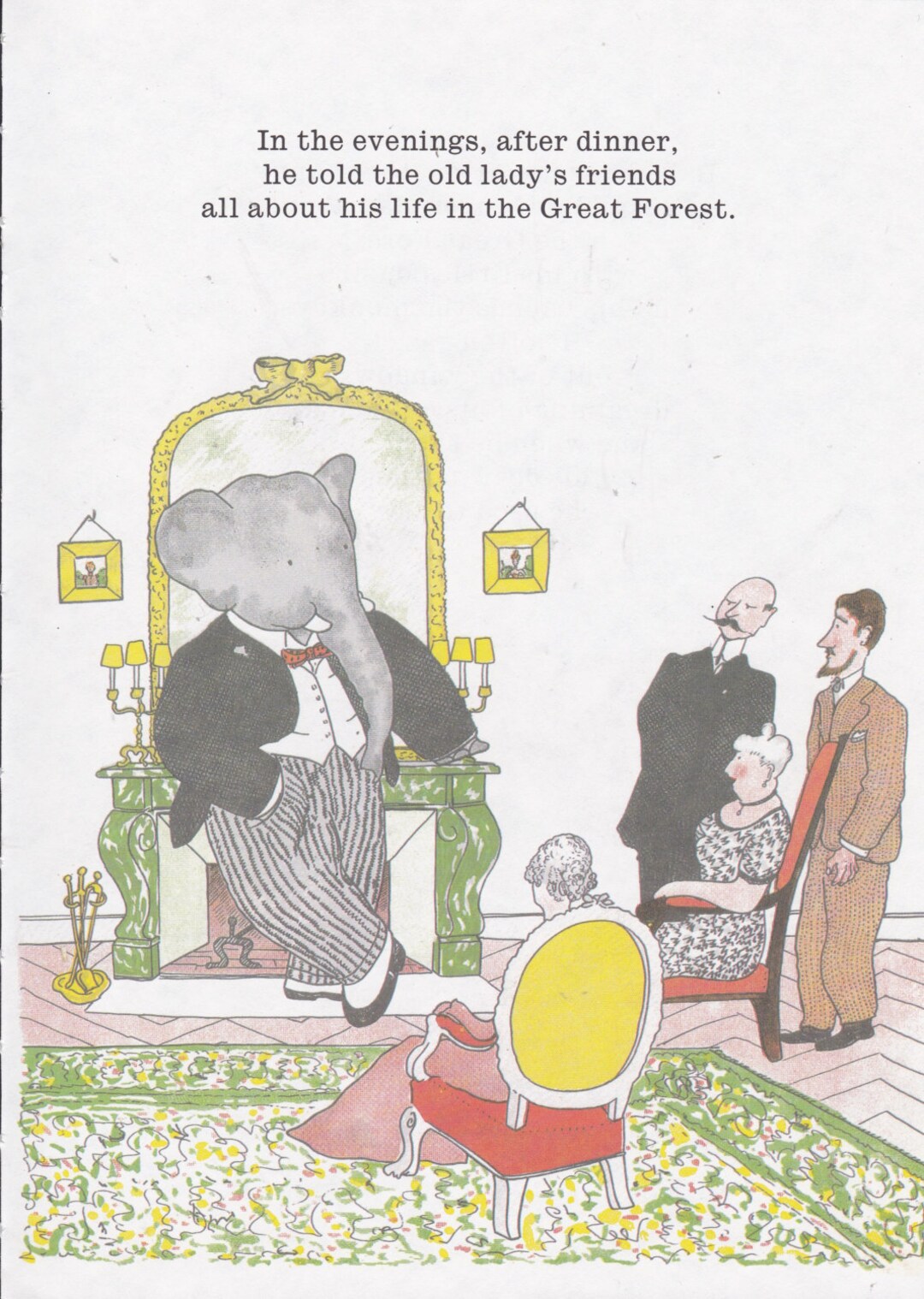 Babar the Elephant. Babar With Old Lady's Friends. Vintage Print Ready ...