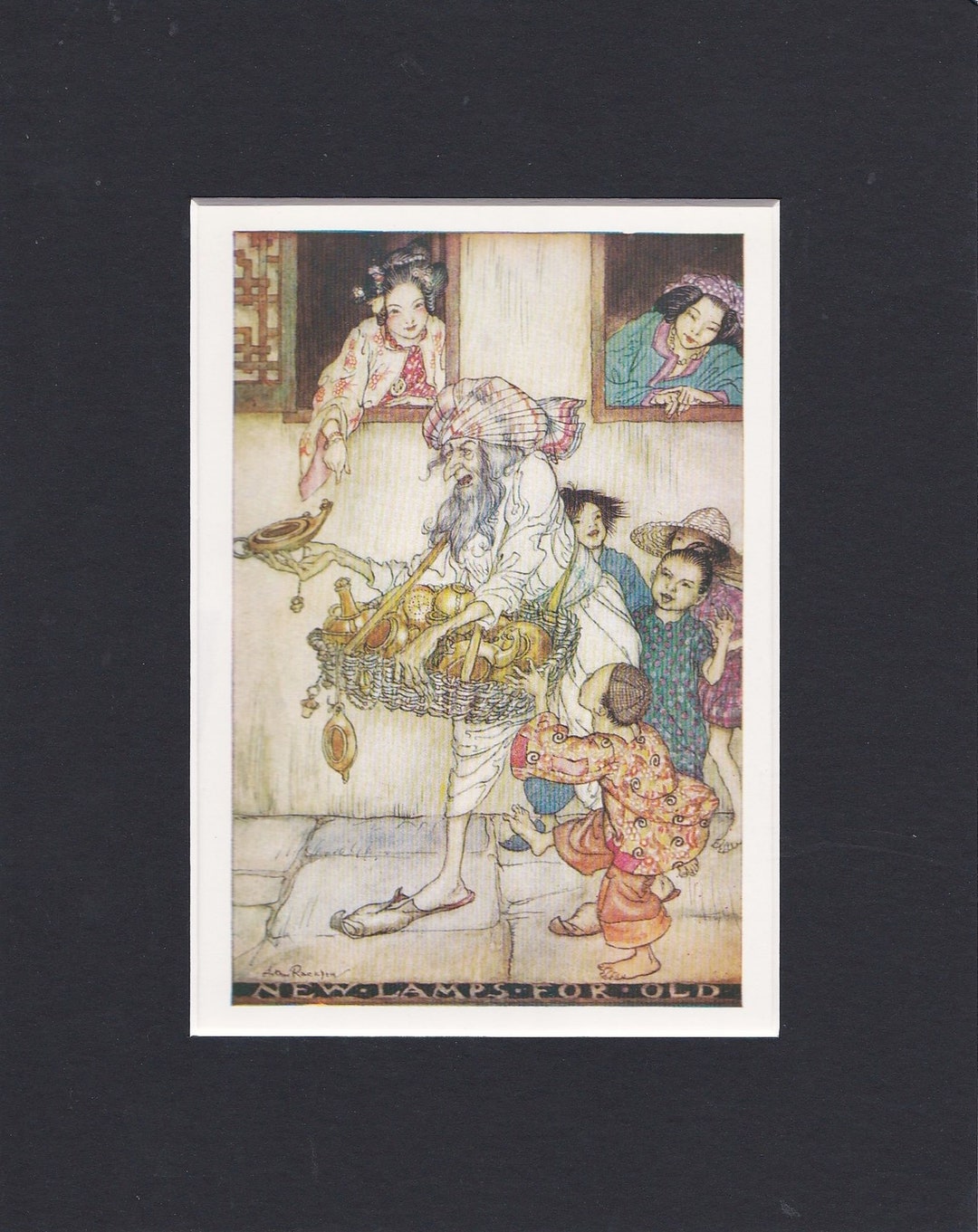 Arthur Rackham Vintage Mounted 'the Story of Aladdin' Art Print ...