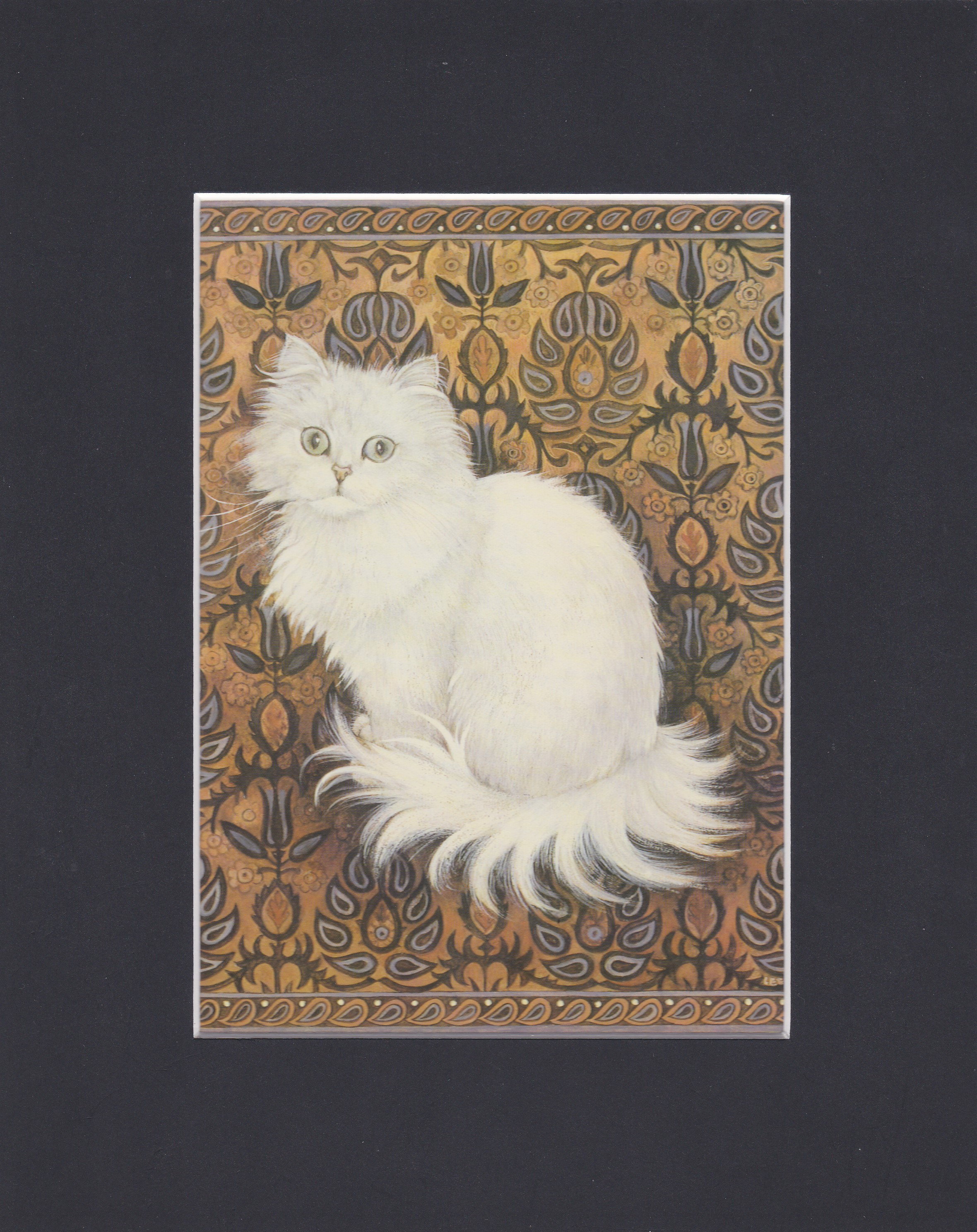 Lesley Anne Ivory Vintage Original Cat Mounted Print. Cat Artwork. Cat ...