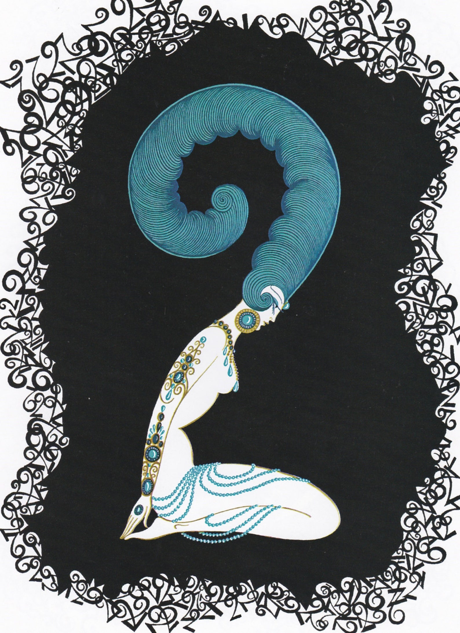 Erte Print Book Plate. Art Deco Design. Original Vintage Art Print ...