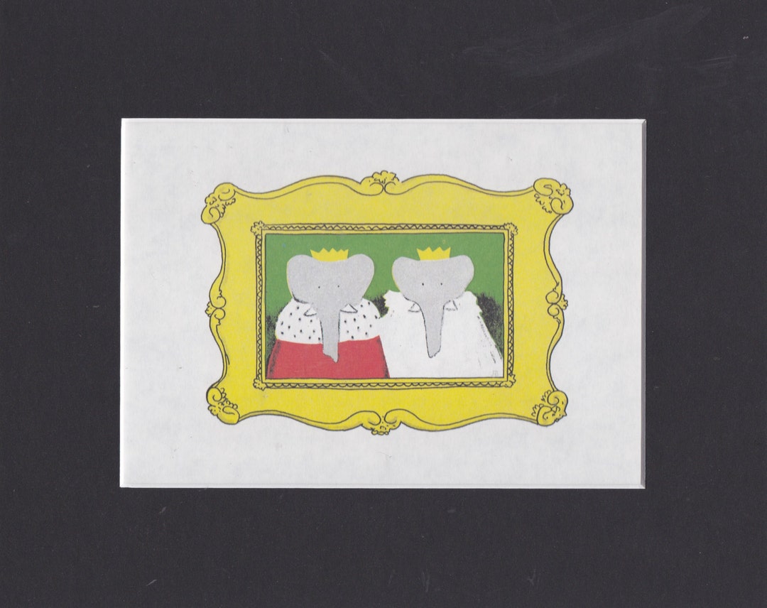 Babar the Elephant. King Baber & Queen Celeste Authentic 1992 Print ...