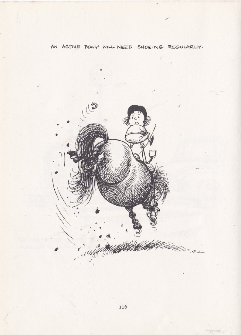 Humorous 1963 vintage original Norman Thelwell pony cartoon | Etsy