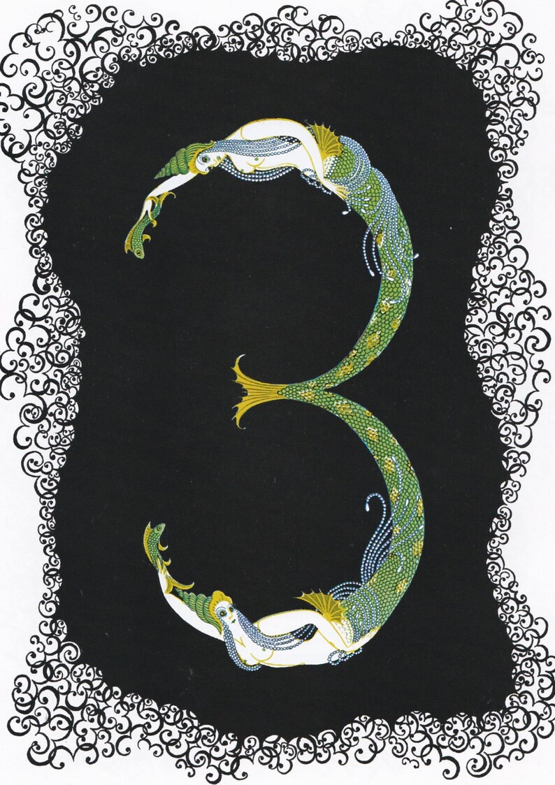 Erte Print Book Plate. Art Deco Design. Original Vintage Art Print ...