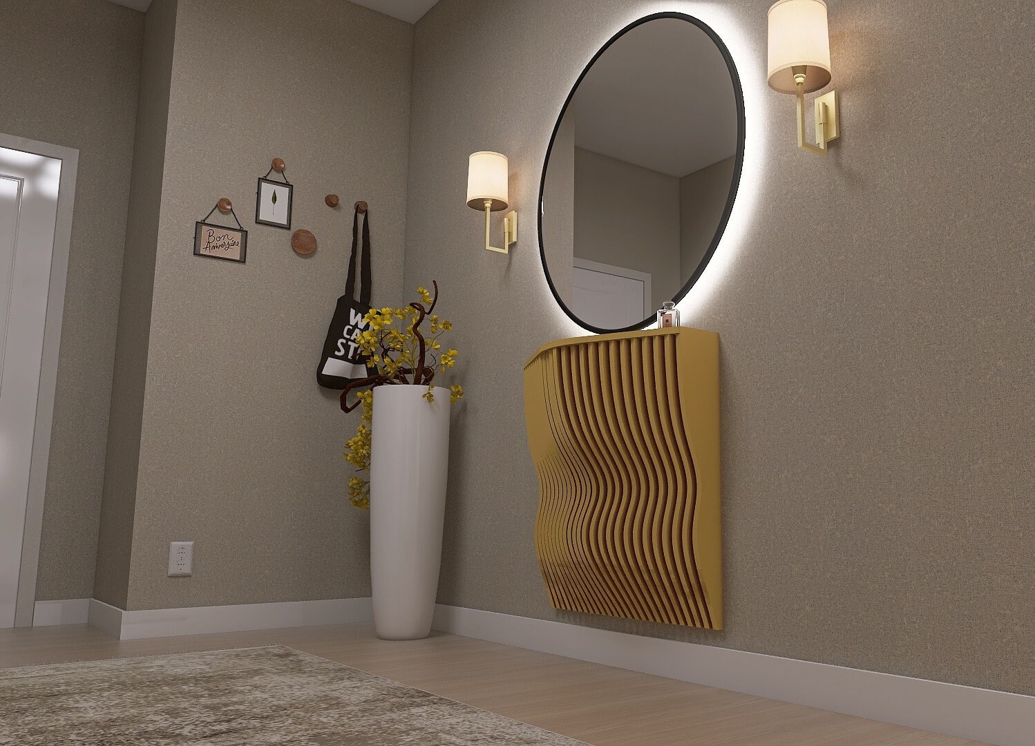 Entryway Modern Yellow Console Table Furniture Console - Etsy