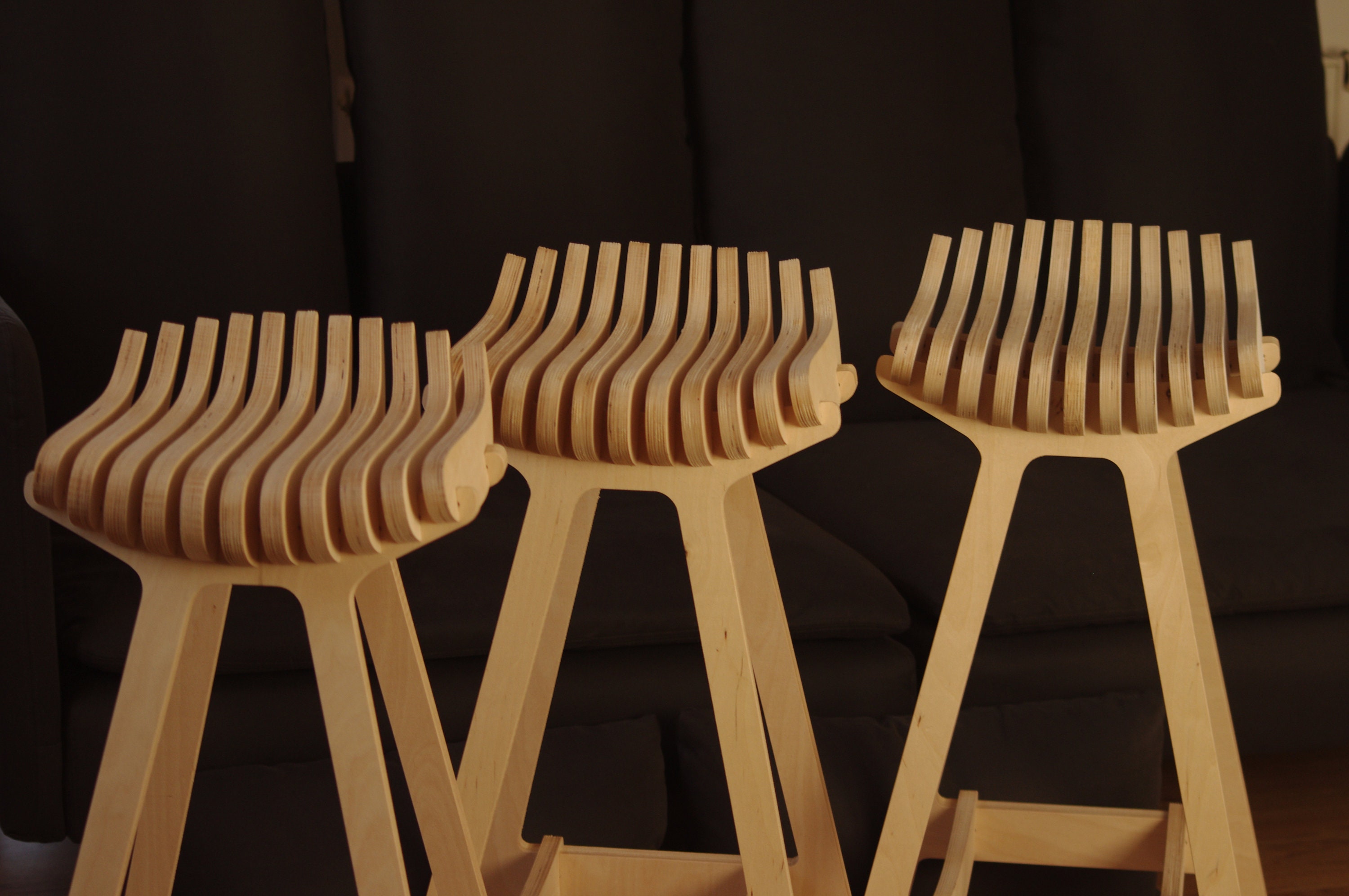 SET OF 4 PIECES Bar Stool, Design Chair, Modern Chair, Industrial Stool ...