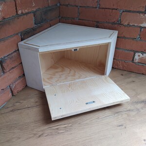 Corner Farmhouse Breadbox in Grey, Cupboard Bread Box in Rustic ...