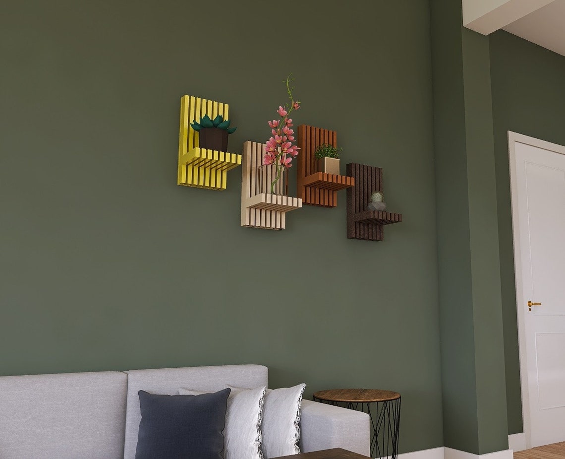 Mid Century Flower Stand, Wall Mounted Flower Stand, Parametric Flower ...