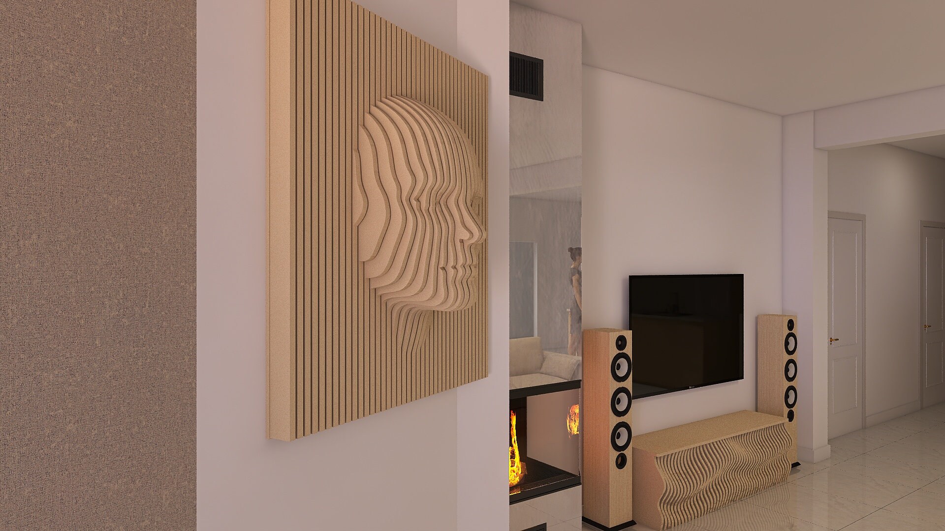 Parametric Face, Picture of a Face Made of Wood, Sculpture for the ...