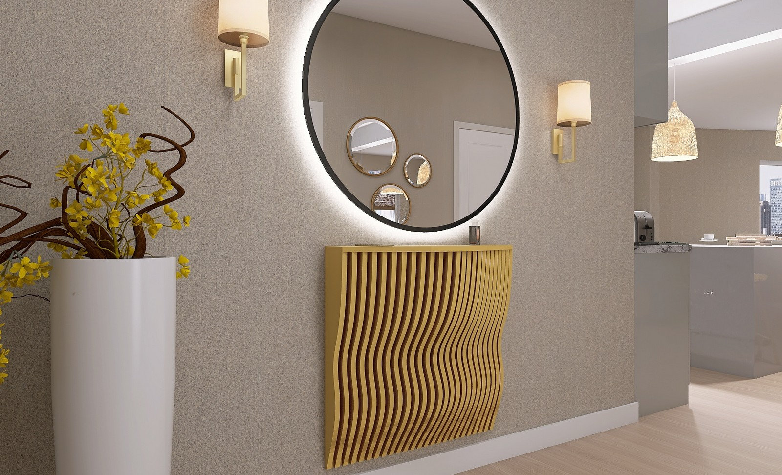 Entryway Modern Yellow Console Table Furniture Console - Etsy