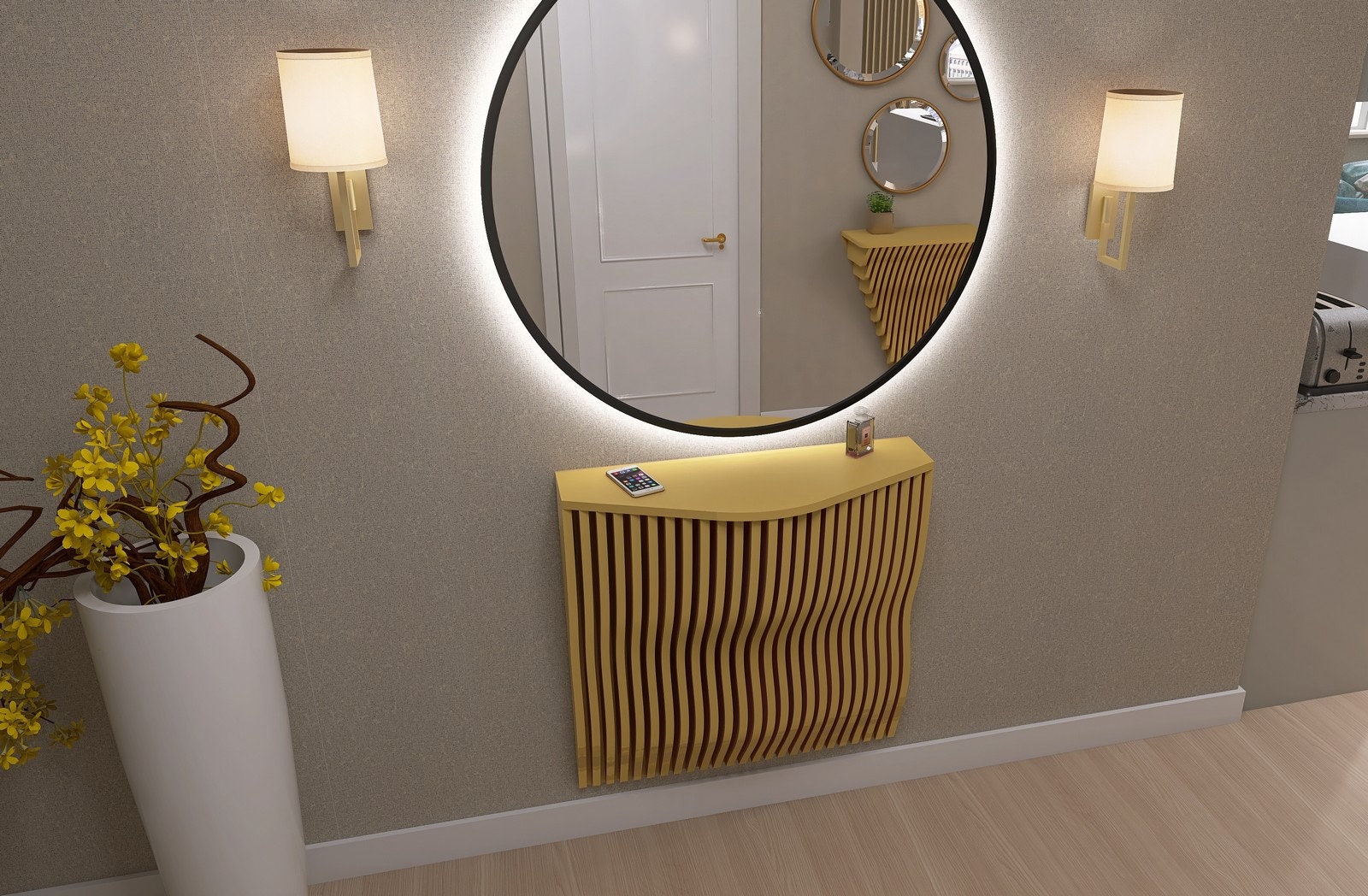 Entryway Modern Yellow Console Table Furniture Console - Etsy