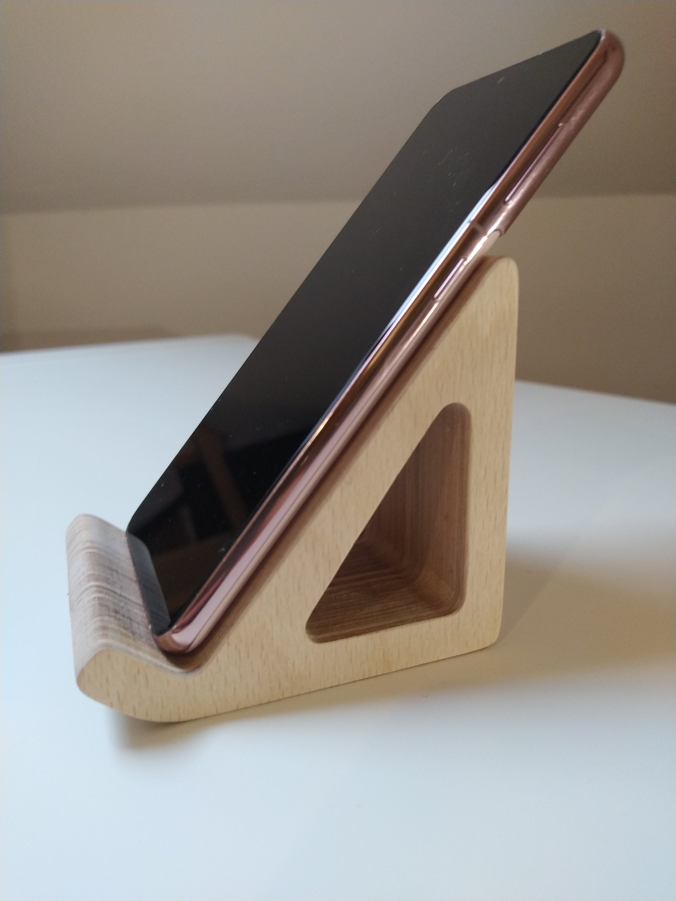 Phone Stand, Phone Holder Made of Recycled Wood, 3D Design, Office ...