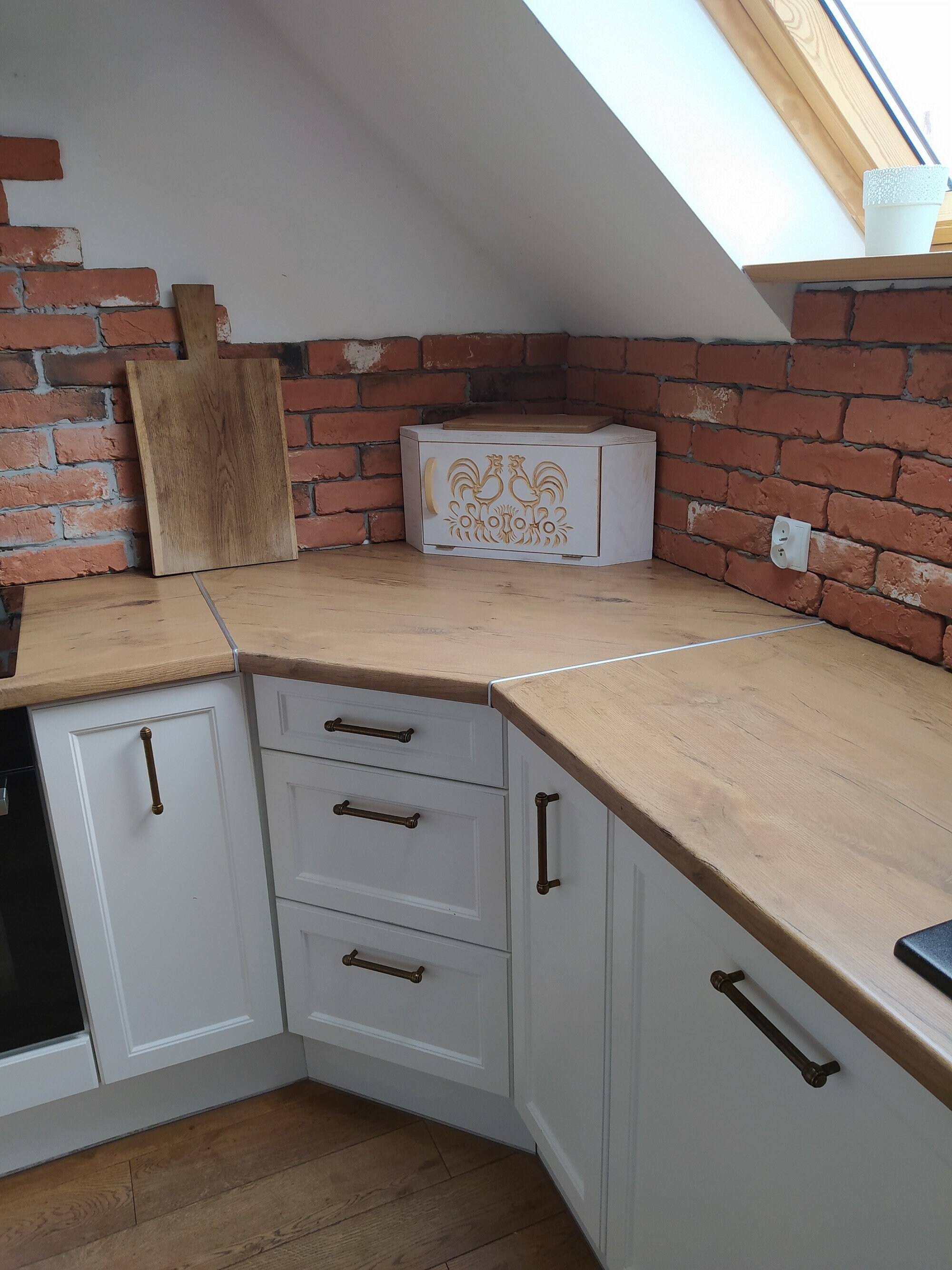 Corner Farmhouse Breadbox With a Folk Pattern, Corner Breadbox, Kitchen ...