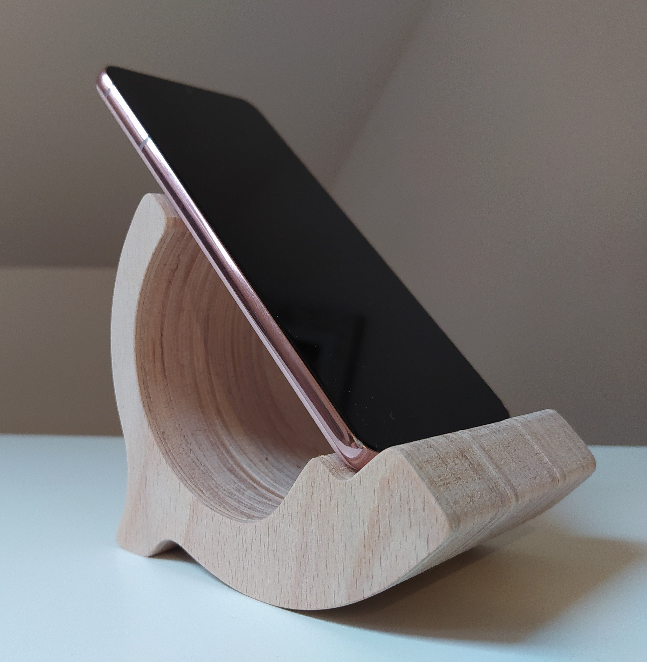 Phone Stand, Phone Holder Made With Recycled Wood, 3D Design, Office ...