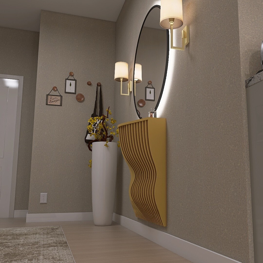 Entryway Modern Yellow Console Table, Furniture Console Table,large and ...