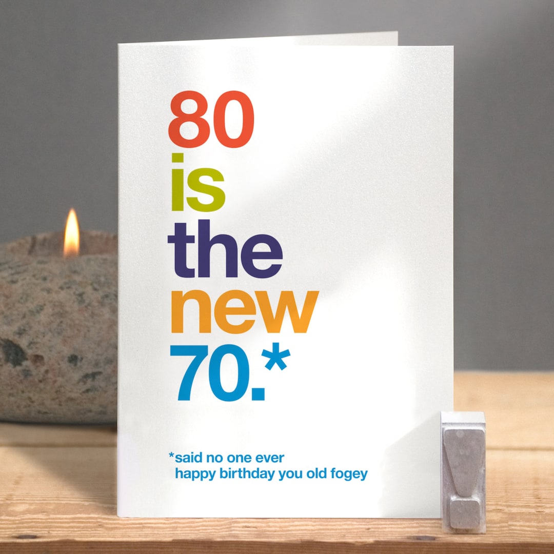 Funny 80th Birthday Card - 80 Card - Sarcastic 80th Birthday - Funny ...