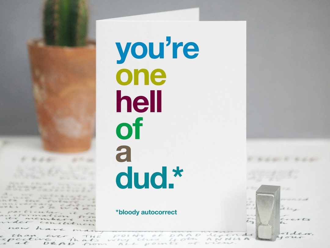 Funny Autocorrect 'dud' Card for Dad - Etsy
