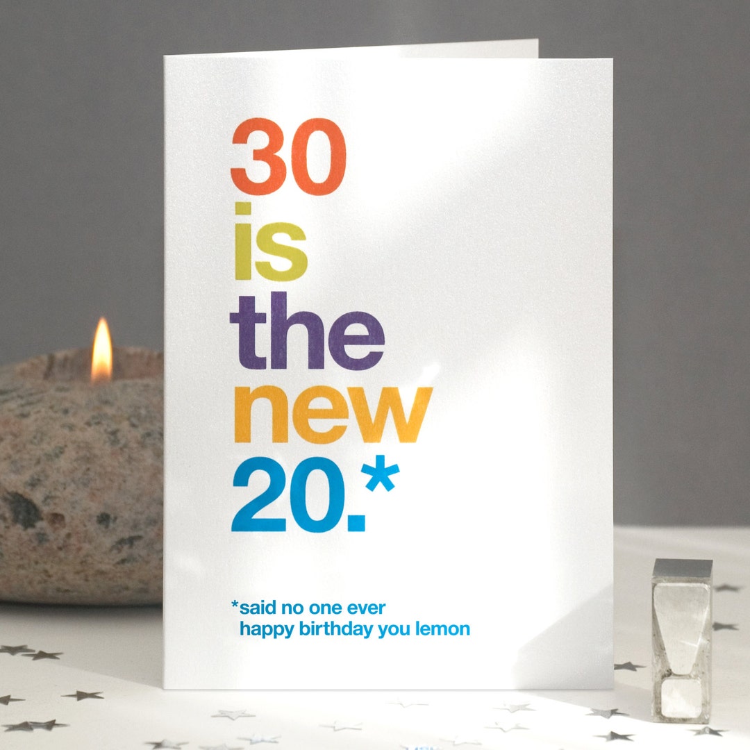 Funny 30th Birthday Card Sarcastic 30th Card Funny 30th Card Birthday ...