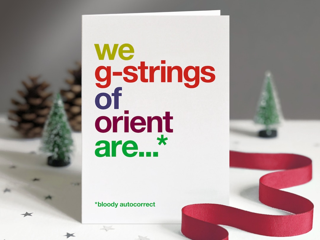 Funny Autocorrect G-strings Christmas Card - Etsy