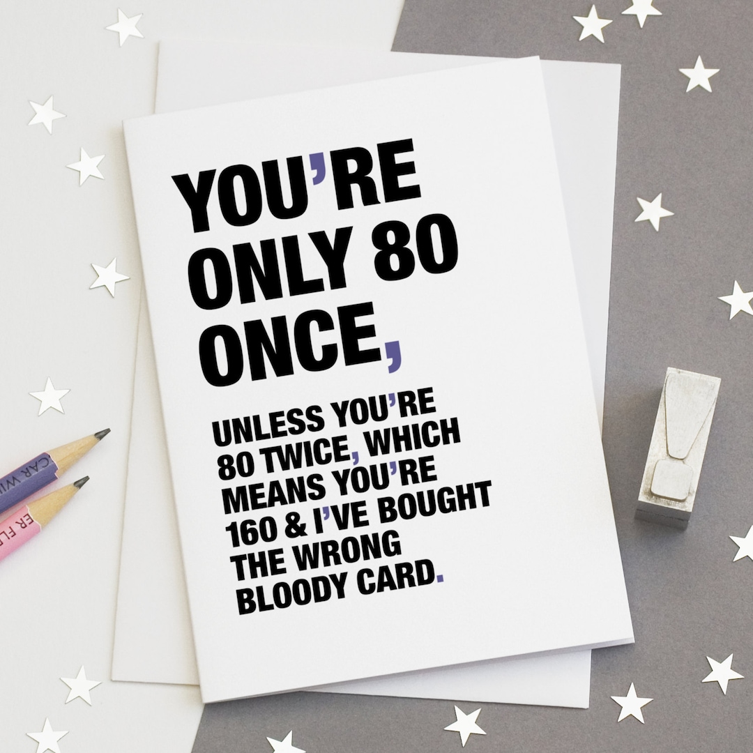 80th Birthday Card - Funny 80 Card - Funny 80th Birthday - Funny 80th ...