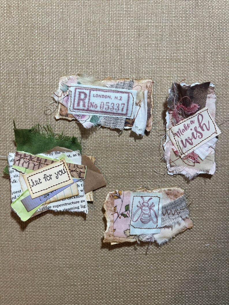 Junk Journal Corner Altered Paper Clips Fabric Sentiments Map - Etsy