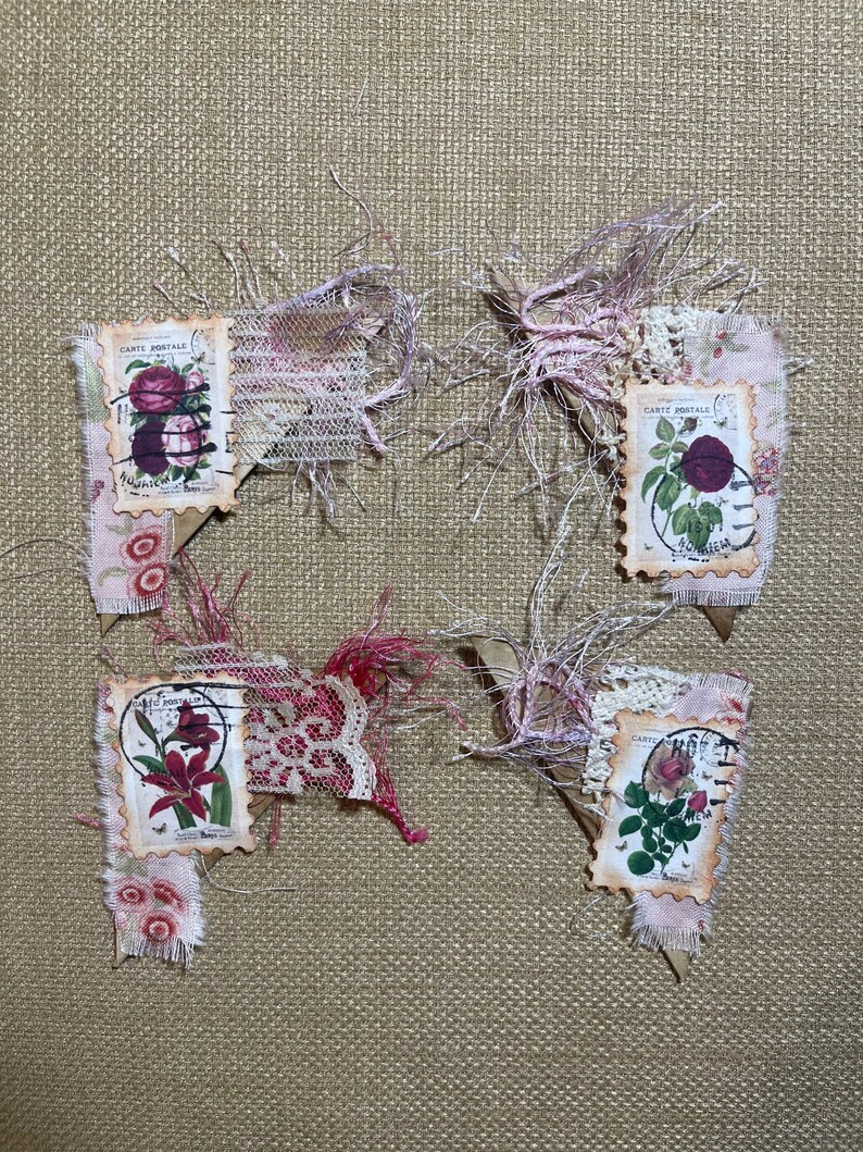 Junk Journal Corner Altered Paper Clips Fabric Sentiments Map - Etsy
