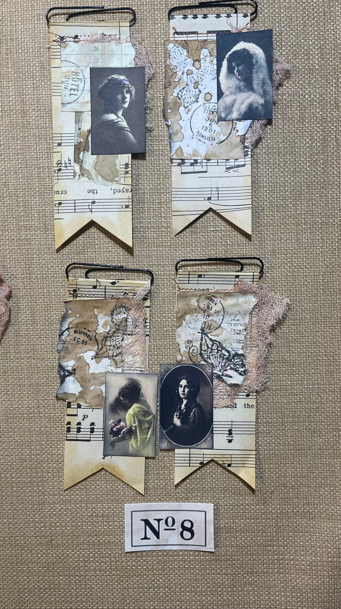Junk Journal Altered Paper Clips Music Banner W/ Vintage Woman - Etsy