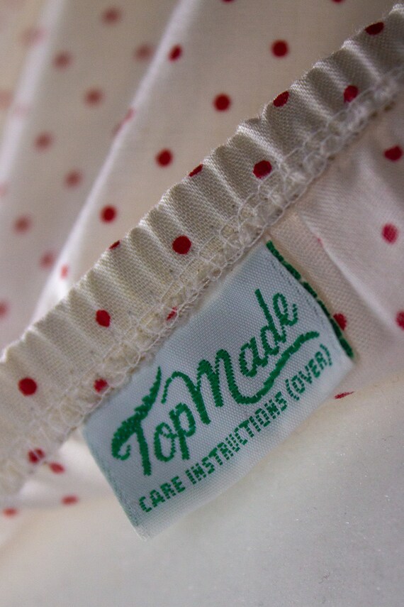 Vintage 1970s TopMade Red and White Polka Dot Sun Dre… - Gem
