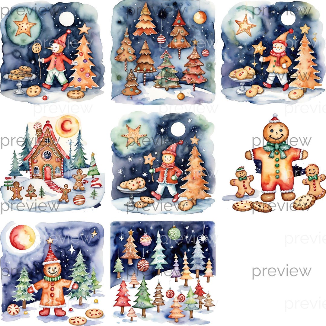 Whimsical Winter Clipart Collection - Cheerful Characters, Festive ...