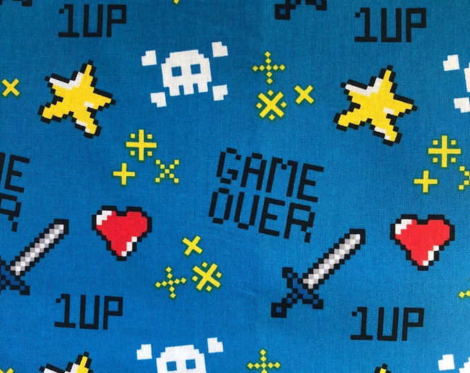 Byte Fabric 8-bit Game Over Firey by Pennyroyal Byte Vintage Video Game ...