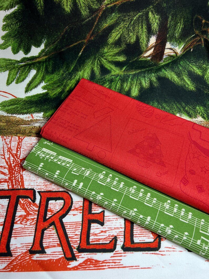 Classic Christmas Fabric Tree Farm Panel Bundle, Quilt Kit, Three One ...