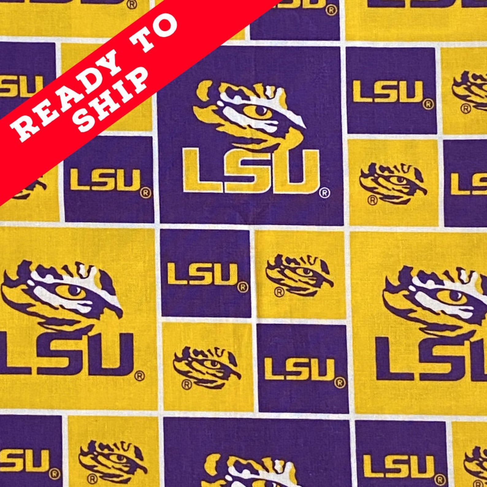 LSU Cotton Fabric SEC Football Fabric FQ 1/2 Yard 1 Yard - Etsy