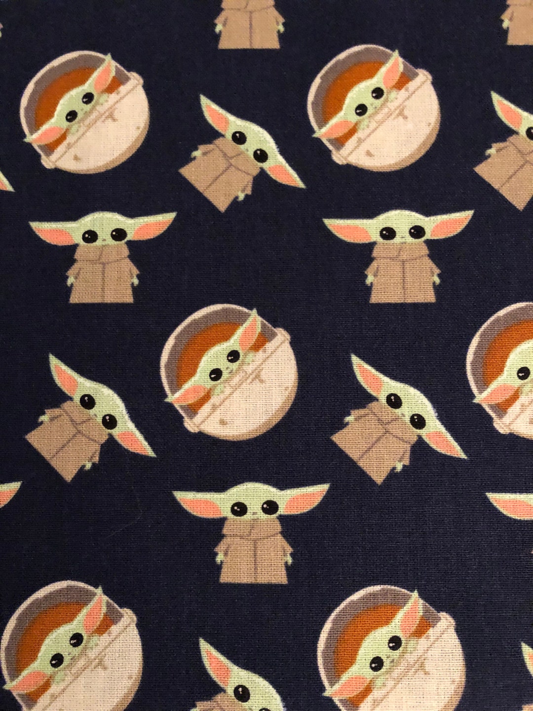 Baby Yoda Star Wars Fat Quarters, 100% Cotton Mandalorian Navy Blue ...