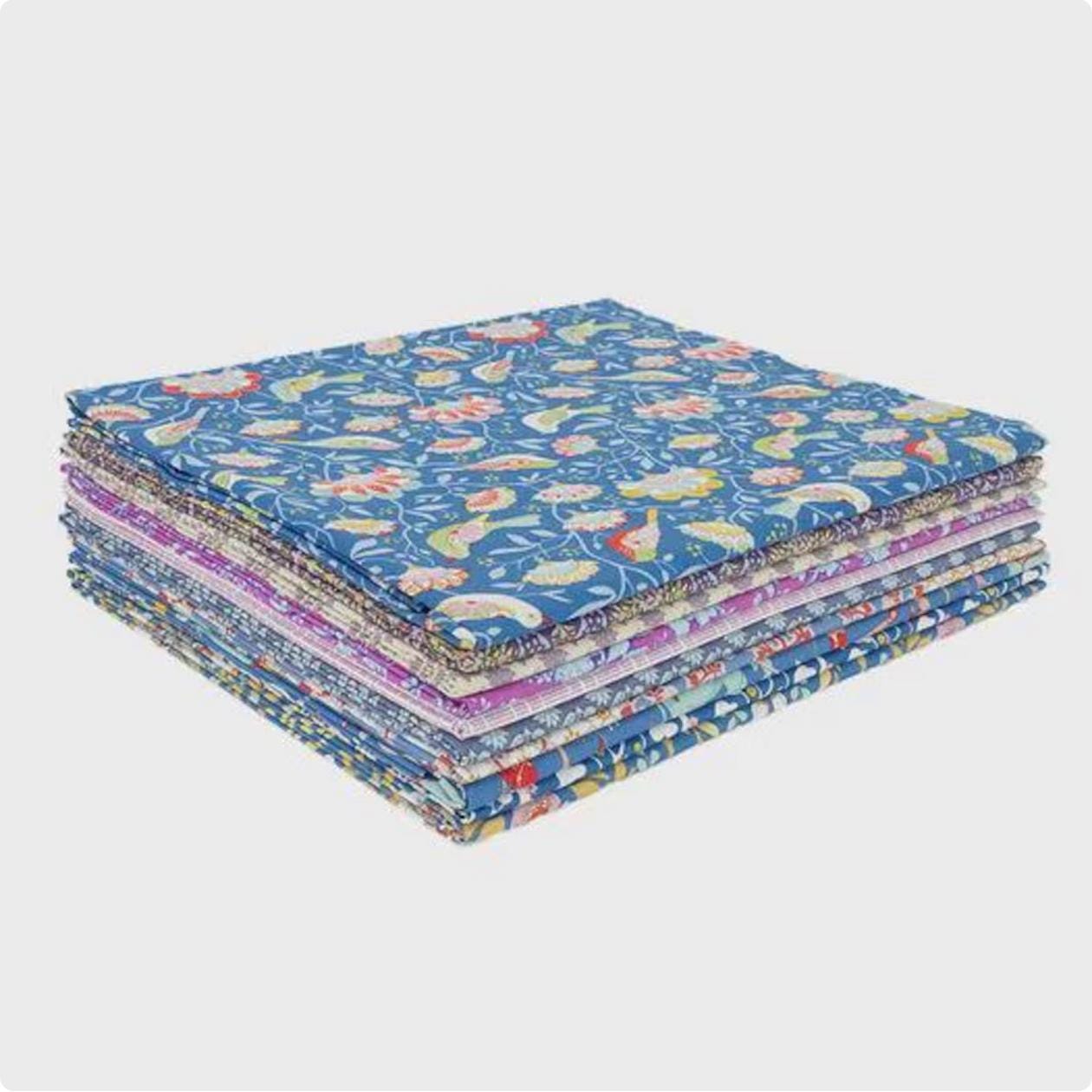 Vintage Tilda Blue and Purple 10pc Fat Quarter Bundle or Half Yard ...
