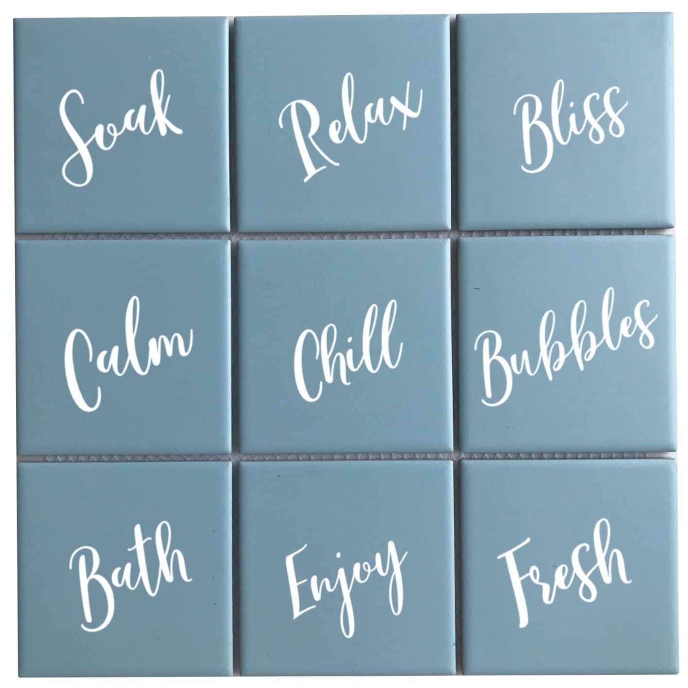 9 X Words for Bathroom Tile Stickers Decals Kitchen Wall Vinyl - Etsy