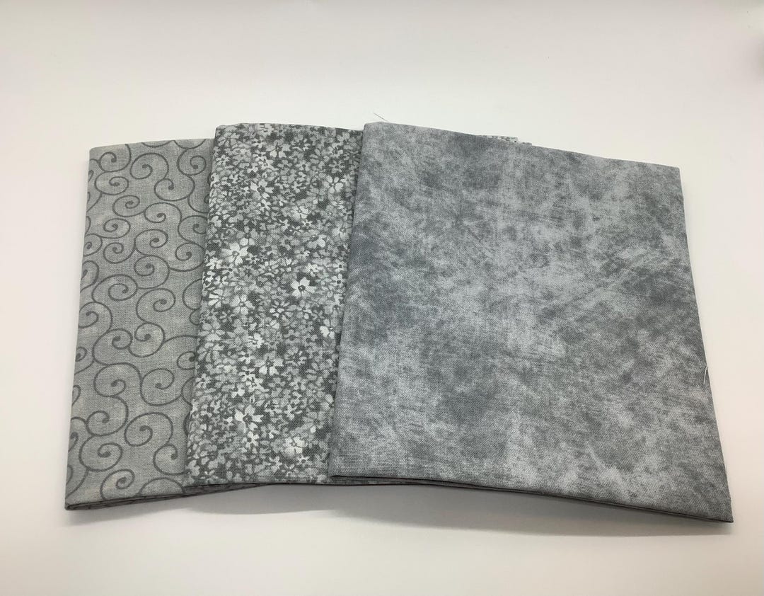 Mixed Light Gray Fat Quarters. 3 Piece Set. 18" X 21". 100% Cotton. - Etsy