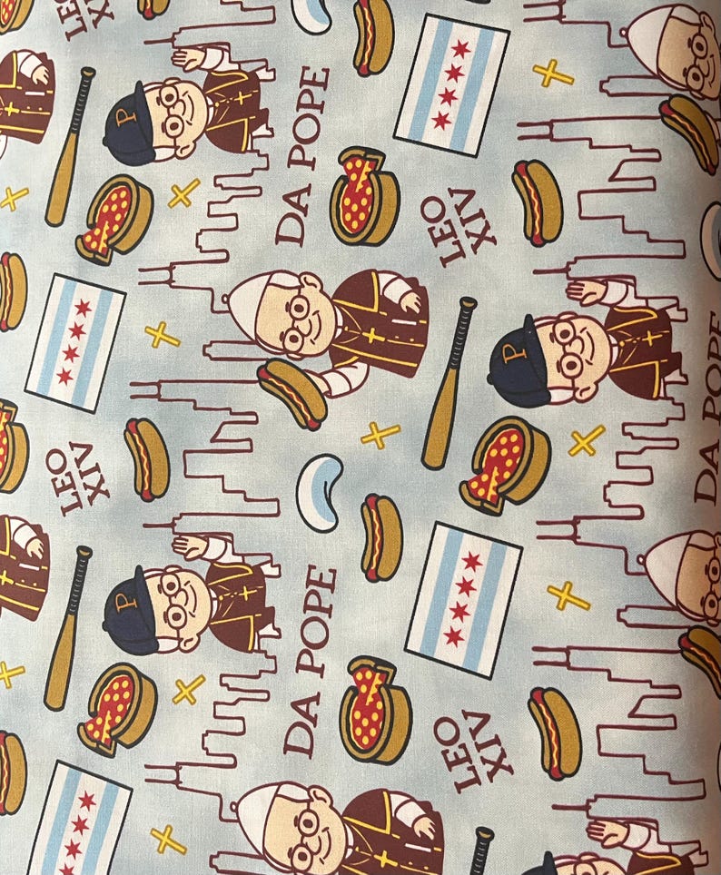 Da Pope by PBS Fabric in Light Blue. Cut off the Bolt. Sold by the Half ...