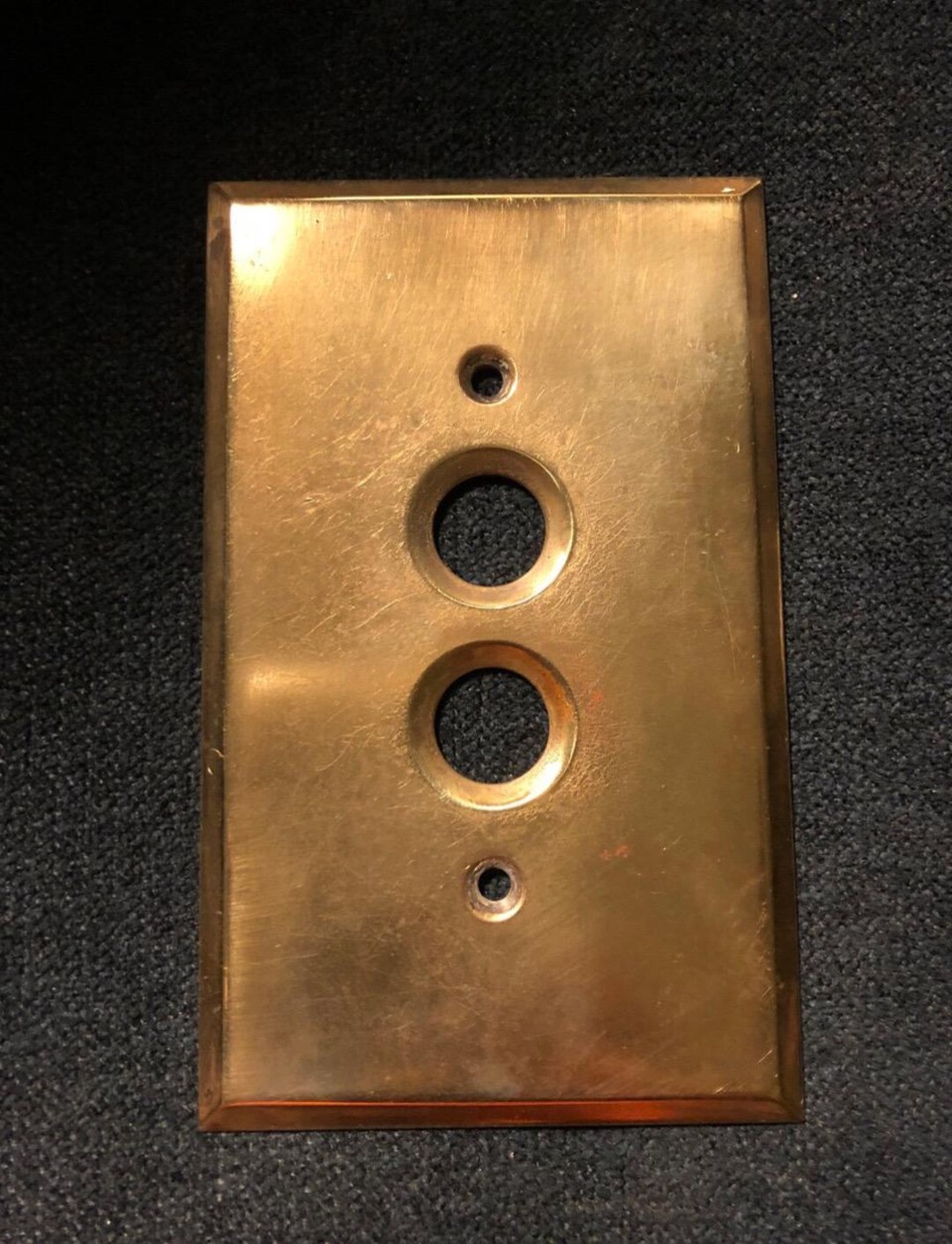 Vintage Solid Brass Push Switch Plate - Etsy