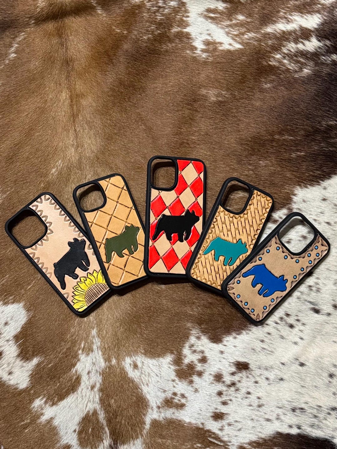 IPhone Case Tooled Leather Show Pig Tooled Showpig iPhone Case - Etsy