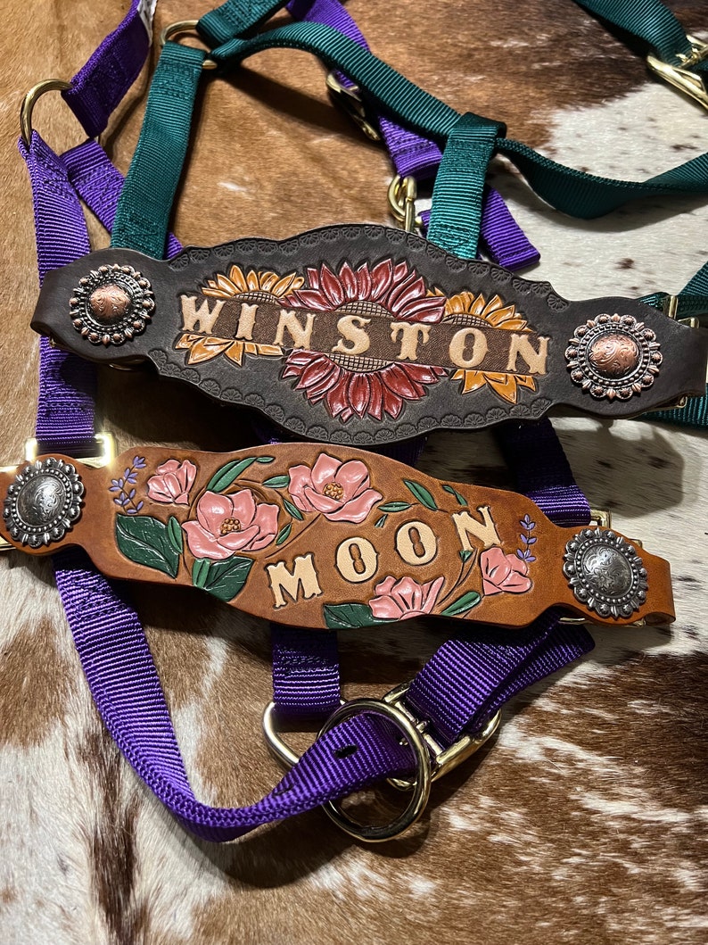 Custom Halter Noseband Tooled Bronc Halter Made to Order Tooled Leather ...