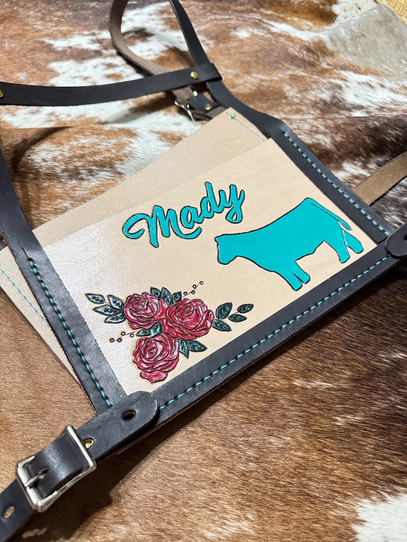 Custom Exhibitor Harness Number Holders Tooled Leather Custom Leather ...