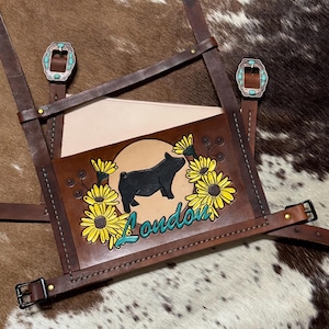 Custom Exhibitor Harness Number Holders Tooled Leather Custom Leather ...